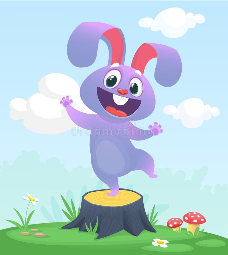 Rabbit or Easter Bunny Cartoon Character. Vector Illustration Stock ...