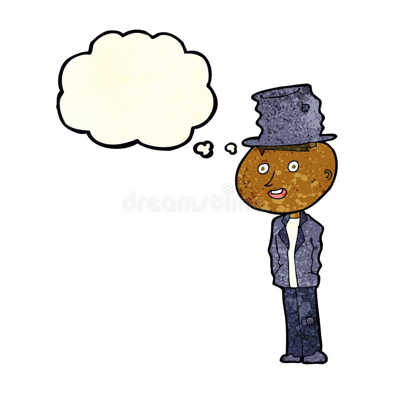 Cartoon Funny Hobo Man with Thought Bubble Stock Illustration ...