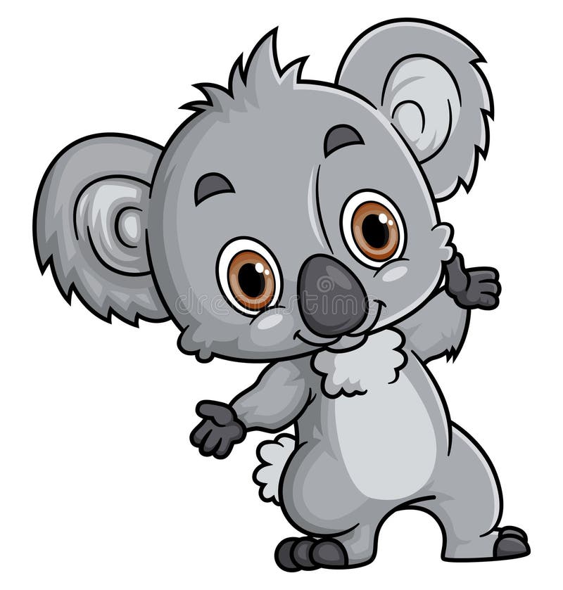 Cartoon Funny Little Koala Posing Stock Vector - Illustration of jungle ...