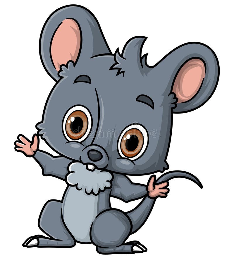 Cartoon Funny Little Mouse Posing Stock Vector - Illustration of happy ...