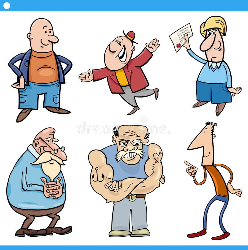 Comic People of Different Professions Group Coloring Page Stock Vector ...