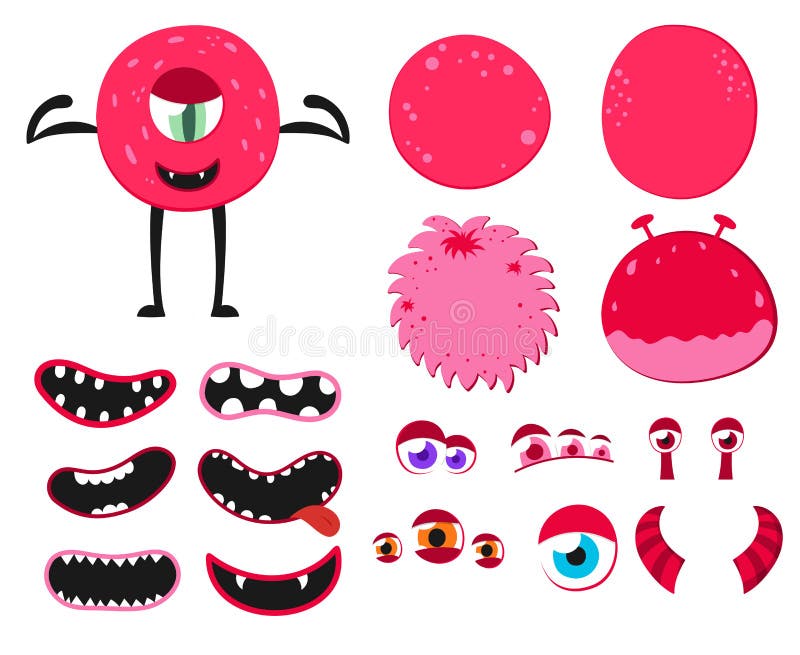 Cartoon Funny Monsters Creation Kit Create Your Own Monster Set