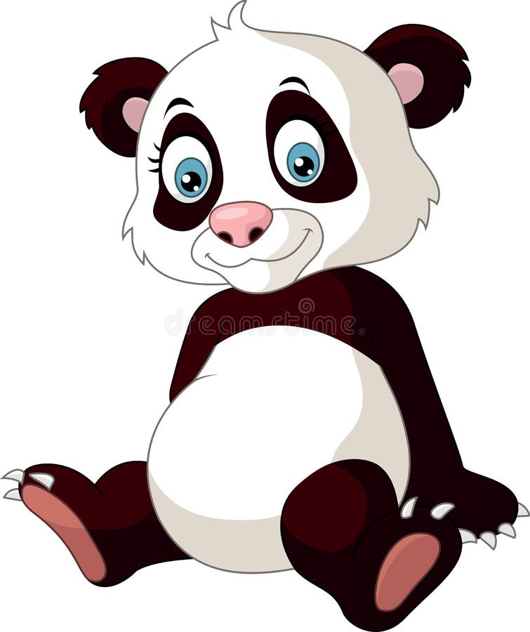 Cartoon panda sitting stock vector. Illustration of isolated - 76884856