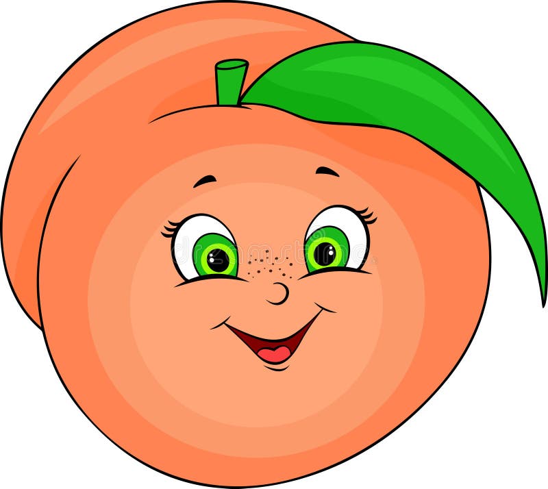 Cartoon Funny Peach in Vector Stock Vector - Illustration of face ...