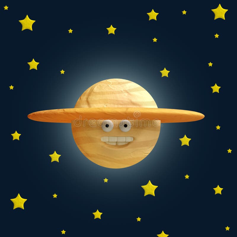 Cartoon Funny Planet Plasticine or Clay. Stock Illustration ...
