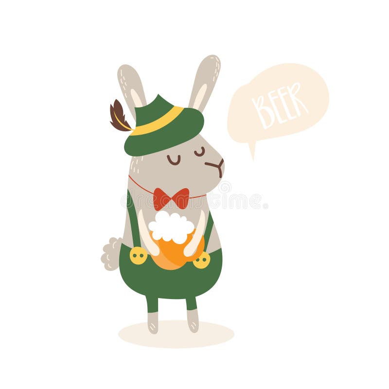 Rabbit and beer stock illustration. Illustration of alcohol - 1559065