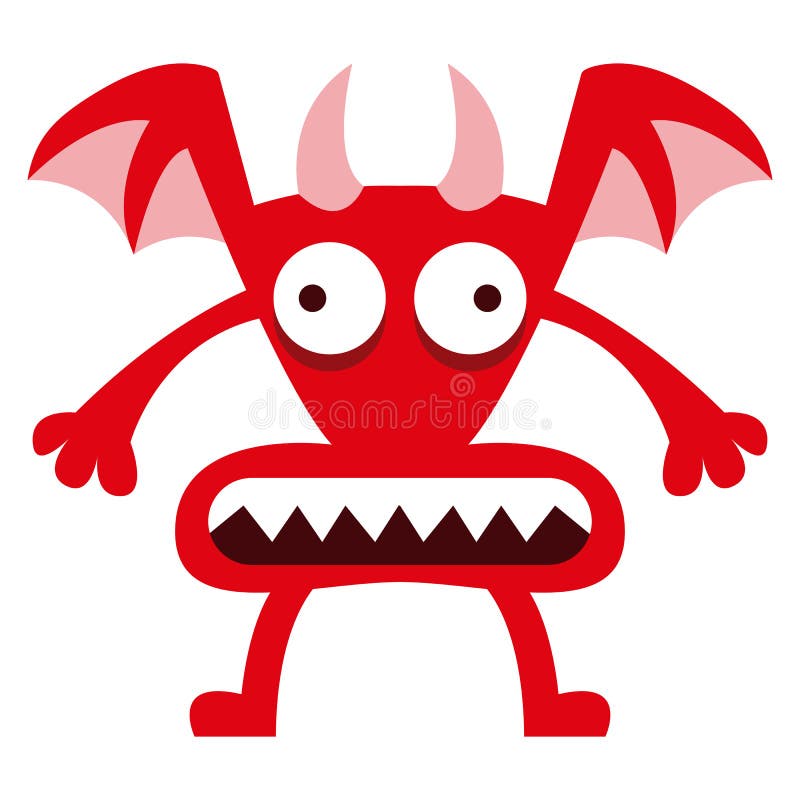 Cartoon Funny Red Demon Character Isolated Stock Illustration ...