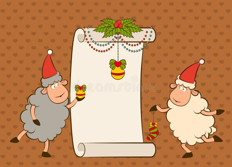 Cartoon Funny Santa Claus Sheep Stock Vector - Illustration of greeting ...