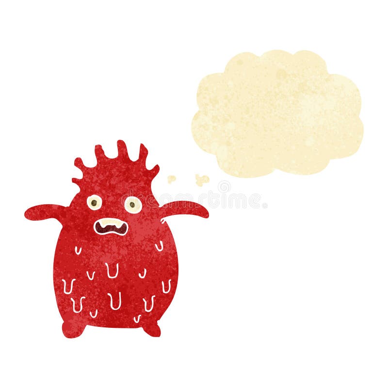 Cartoon Funny Slime Monster with Thought Bubble Stock Illustration ...