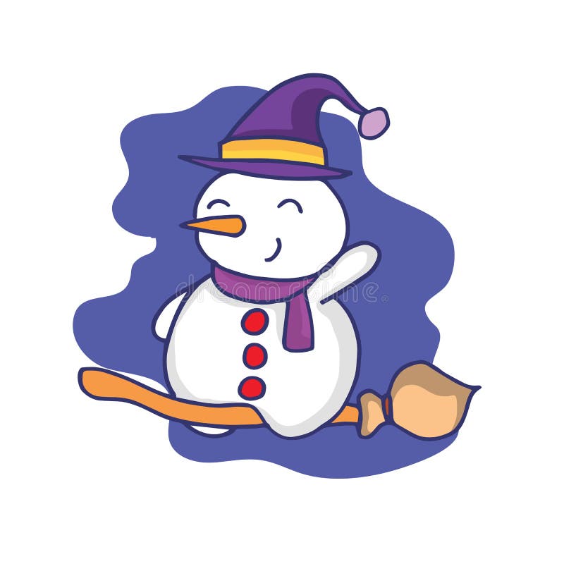 Cartoon Funny Snowman Flying Collection Stock Vector - Illustration of ...
