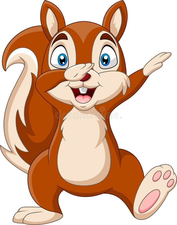 Funny squirrel cartoon stock vector. Illustration of stripe - 23429710