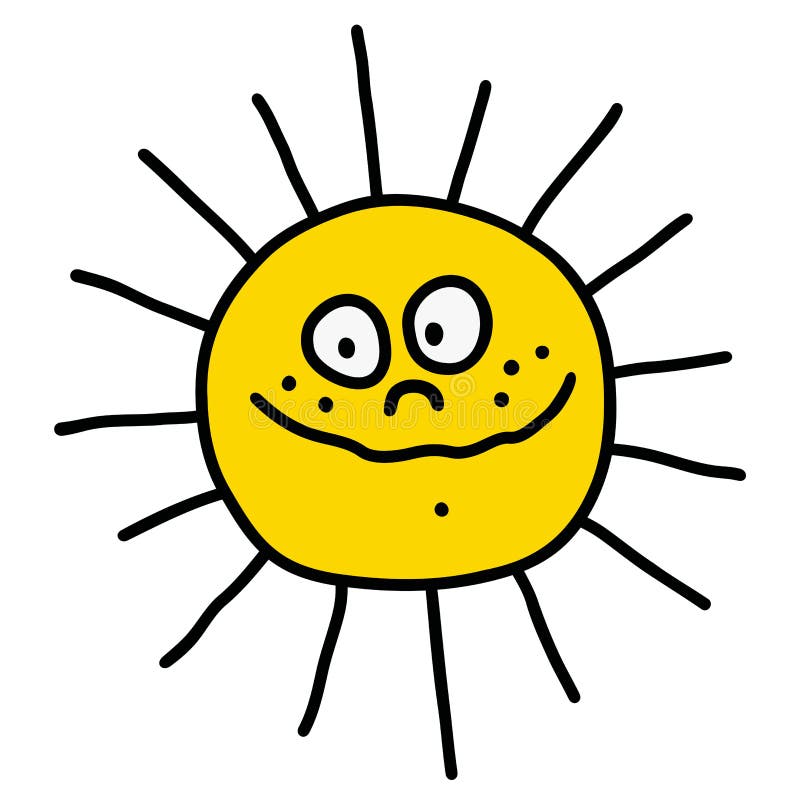 The cartoon of a funny sun stock vector. Illustration of happy - 117210921