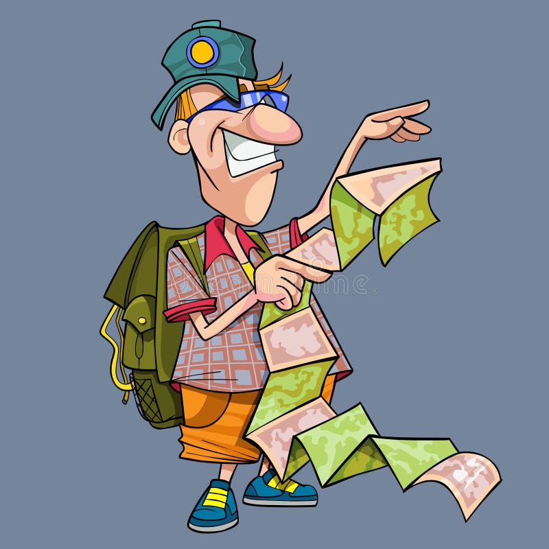 Funny tourist set stock vector. Illustration of travelers - 63723570