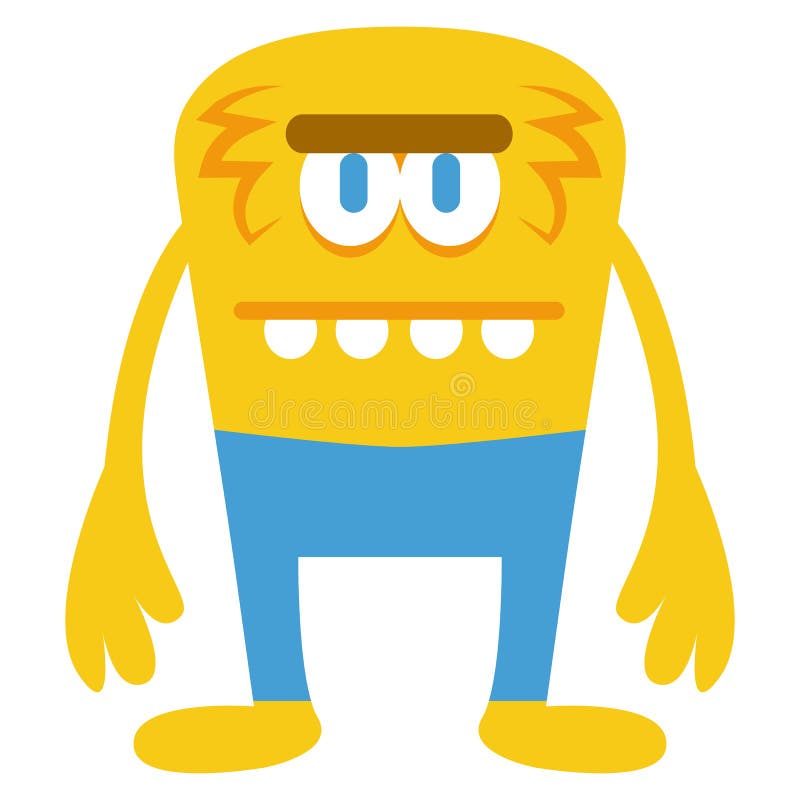 Cartoon Funny Yellow Monster Character Isolated Stock Illustration ...
