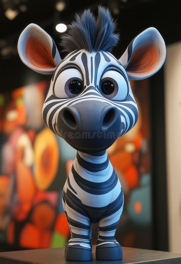 Cartoon Funny Zebra on a Blurred Background. Stock Image - Image of ...