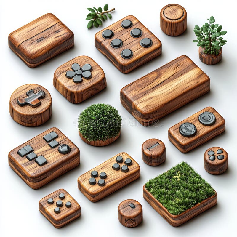 In this Cartoon Game Interface, the Wood Buttons, Menu Boards, Menu ...