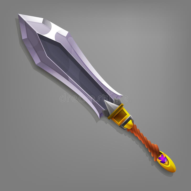 Cartoon game sword. stock vector. Illustration of icon - 72740059