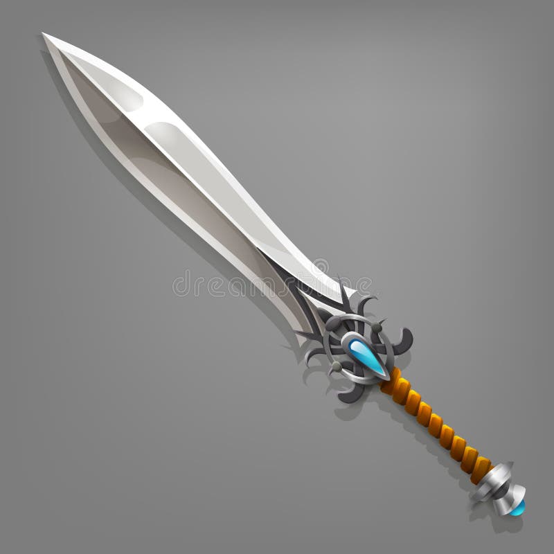 Cartoon game sword. stock vector. Illustration of power - 72740229