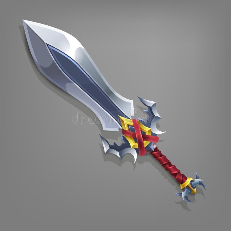 Cartoon game sword. stock vector. Illustration of power - 72740676