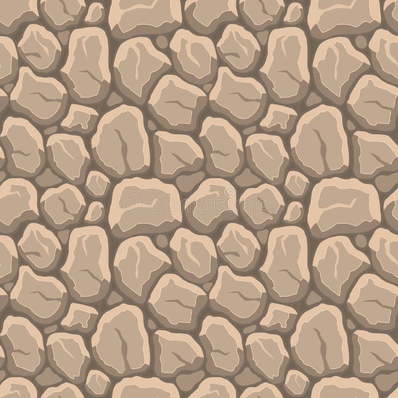 Cartoon Game Textures, Rocks, Dirt and Ground Surface Seamless Patterns ...