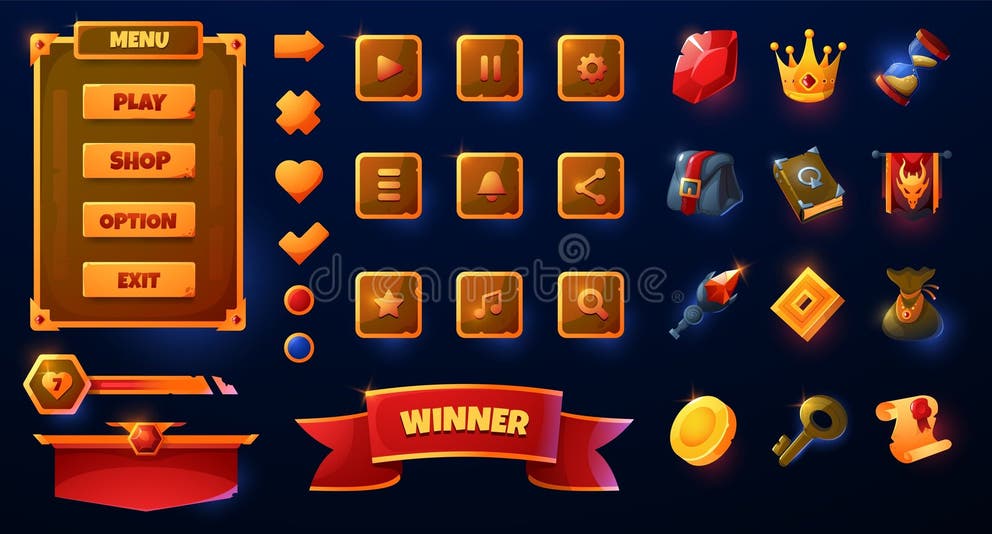 Game Cartoon Vector Buttons Stock Illustrations – 5,501 Game Cartoon ...