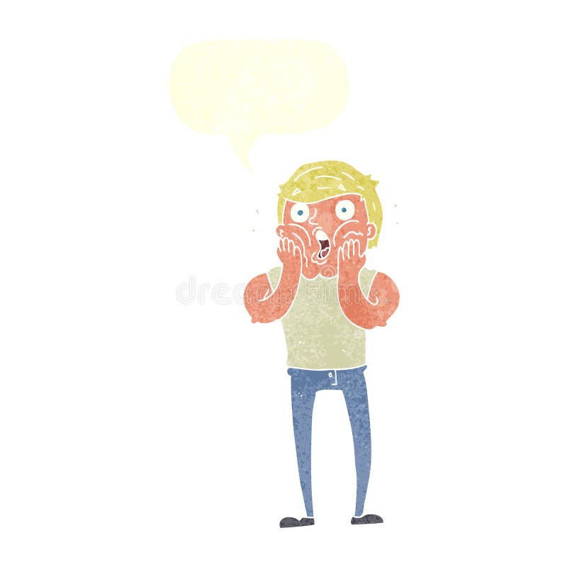 Cartoon Gasping Man with Speech Bubble Stock Illustration ...
