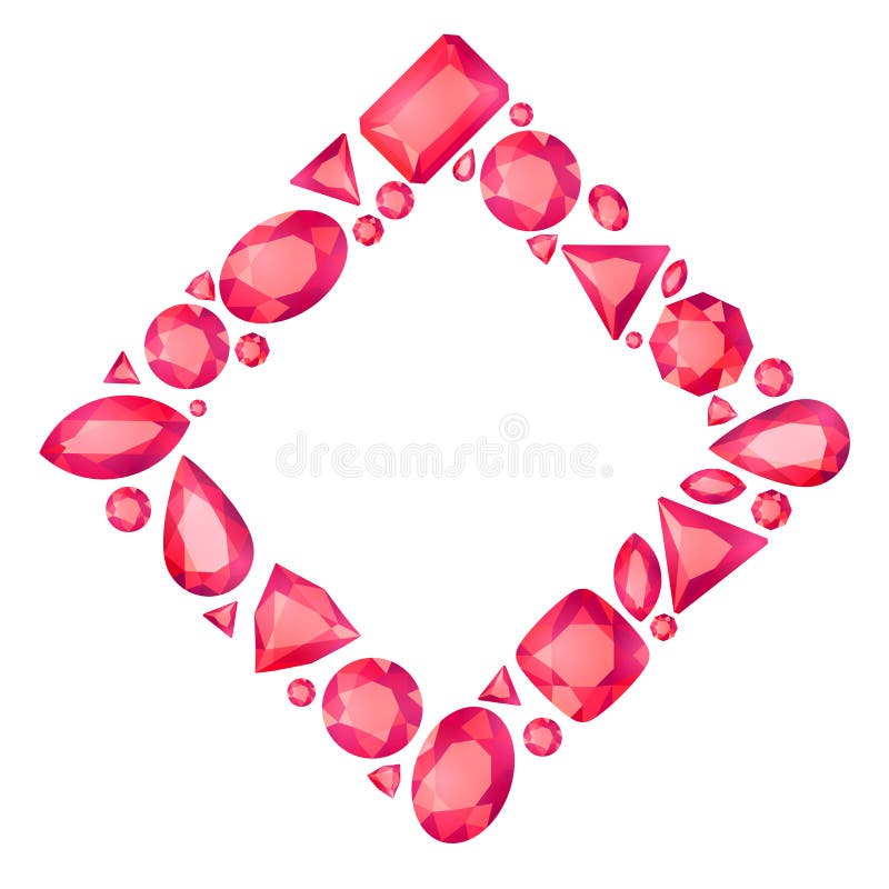 Cartoon gem square frame stock vector. Illustration of crystal - 121547641