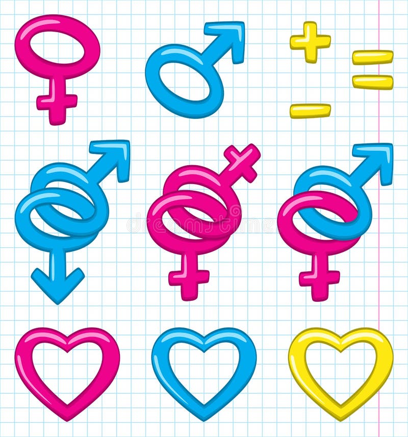 Gender Symbols Male, Female Stock Vector - Illustration of love, unity ...