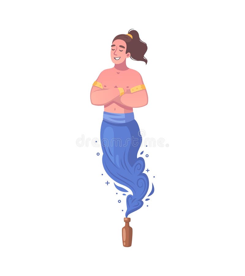 Cartoon Genie In A Bottle