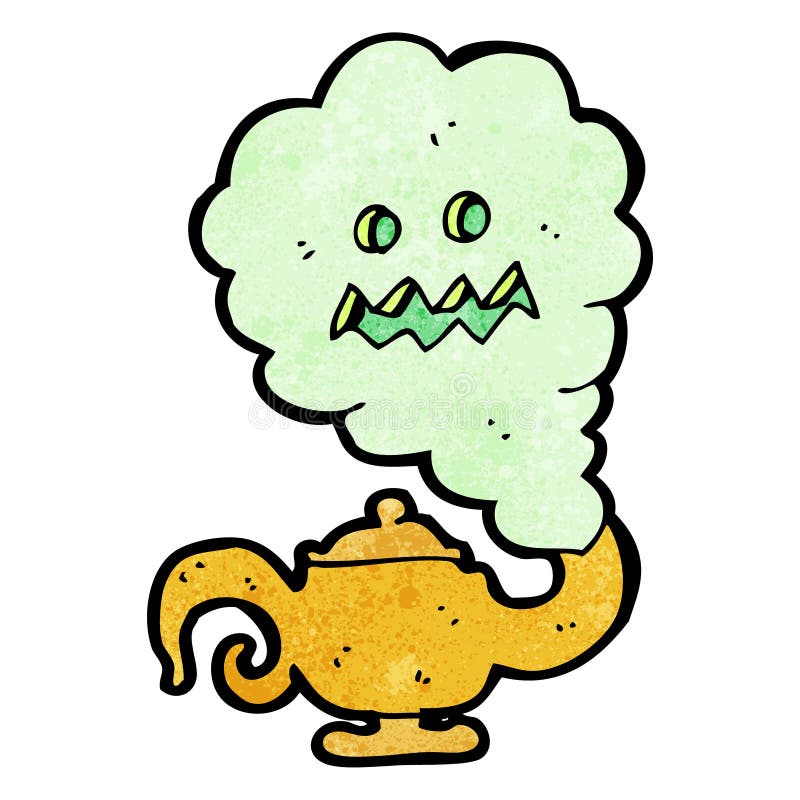Cartoon genie in lamp stock vector. Illustration of quirky - 38087811
