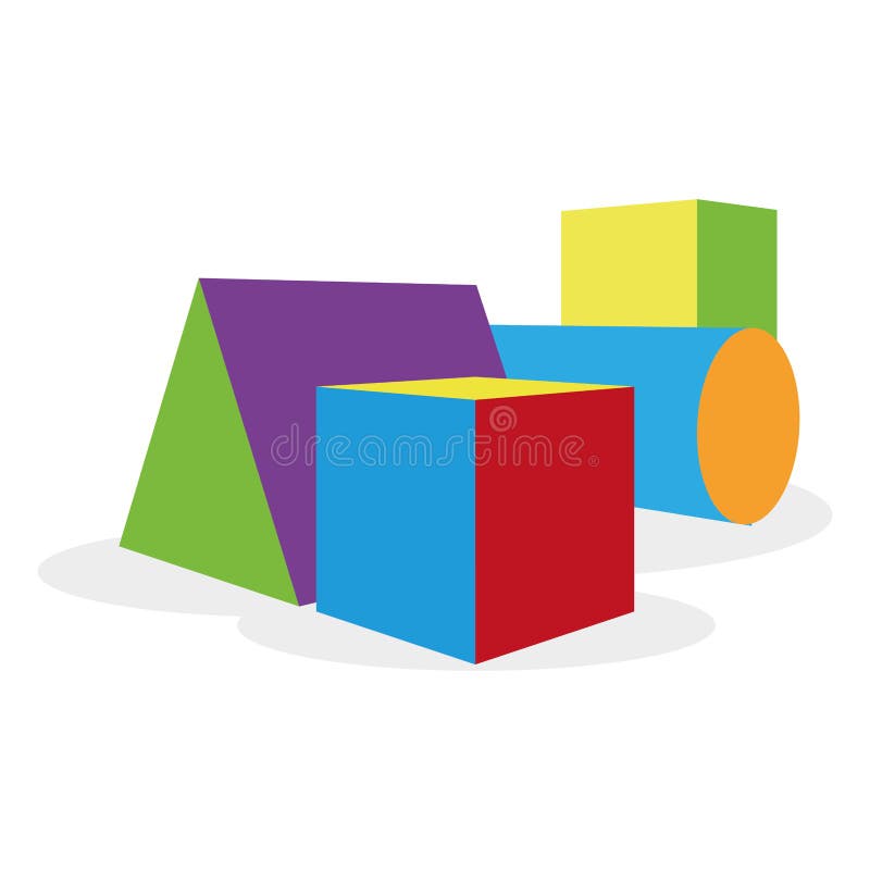 Cartoon Geometric Forms Isolated Stock Vector - Illustration of color ...