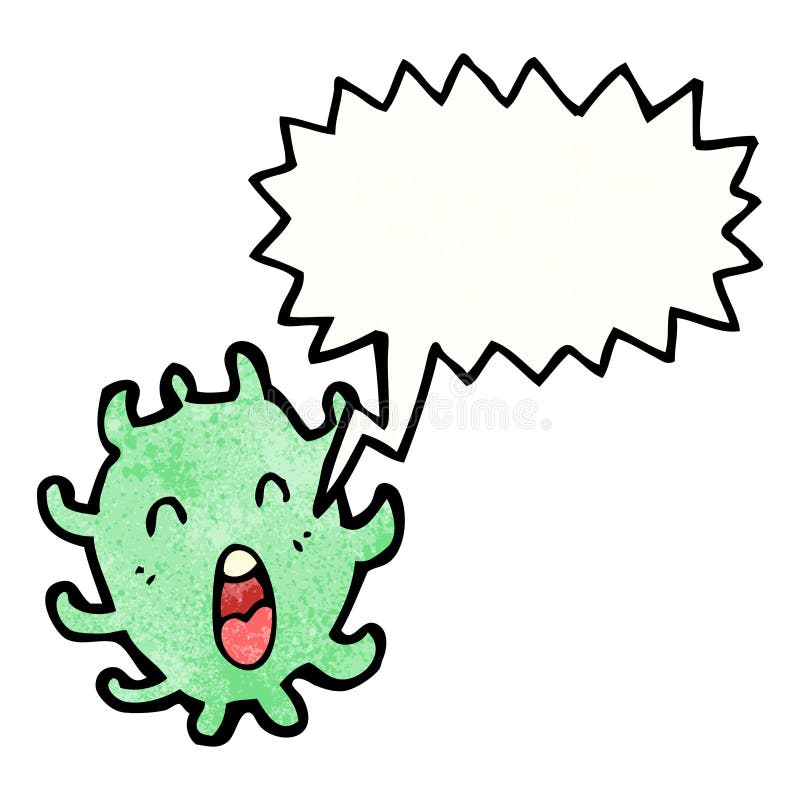 Cartoon Germ with Speech Bubble Stock Vector - Illustration of virus ...