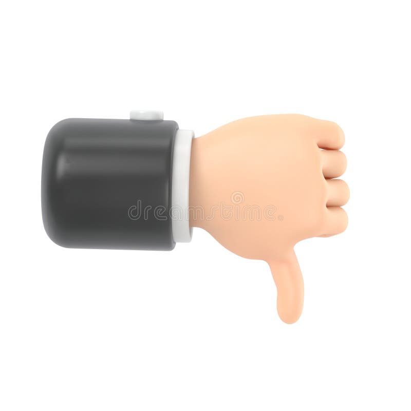 Cartoon Gesture Icon Mockup.Dislike, Negative, Bad Feedback or ...