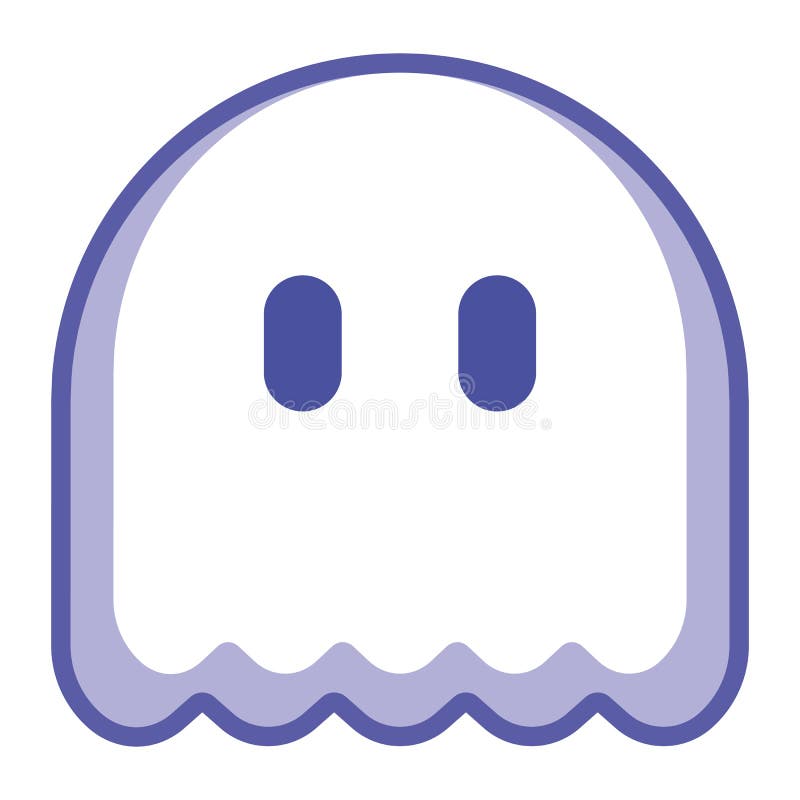 Cartoon Ghost Emoji Isolated on White Background Stock Illustration ...