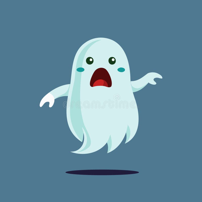 Cartoon Ghost Illustration for Halloween Stock Vector - Illustration of ...