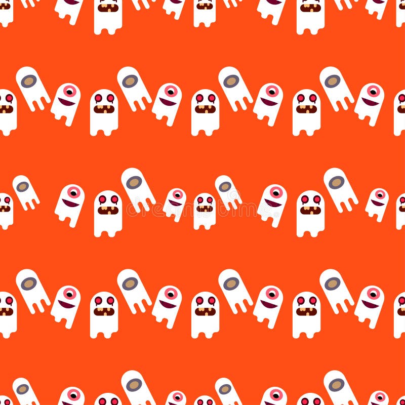 Cartoon Ghost Seamless Pattern Background,Halloween Wallpaper Concept ...