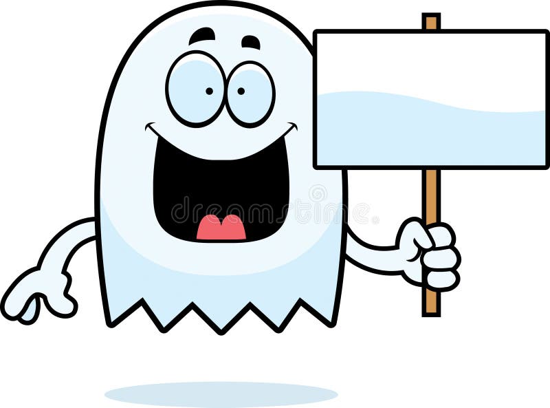Cartoon Ghost Sign stock vector. Illustration of phantom - 53353017