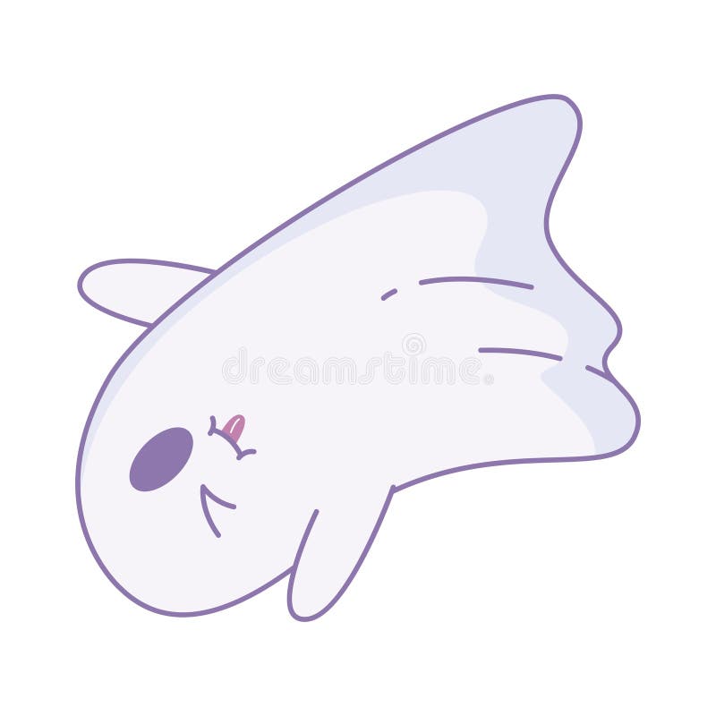 Sleeping Cartoon Ghost with Relaxed and Peaceful Expression, Vector ...