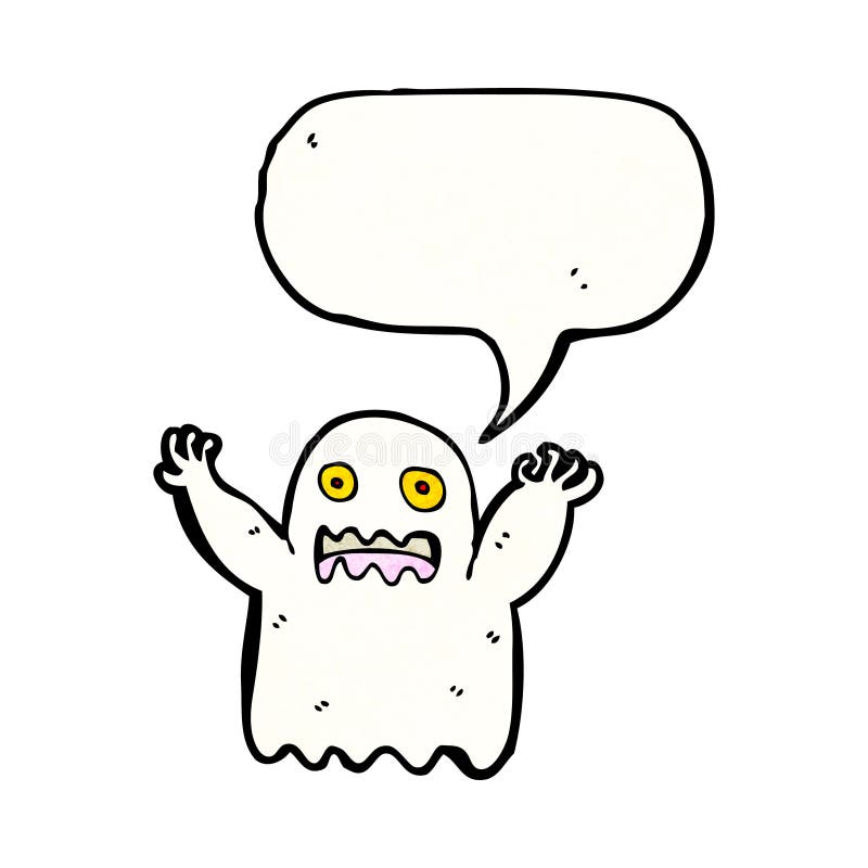 Cartoon Ghost with Speech Bubble Stock Vector - Illustration of speech ...