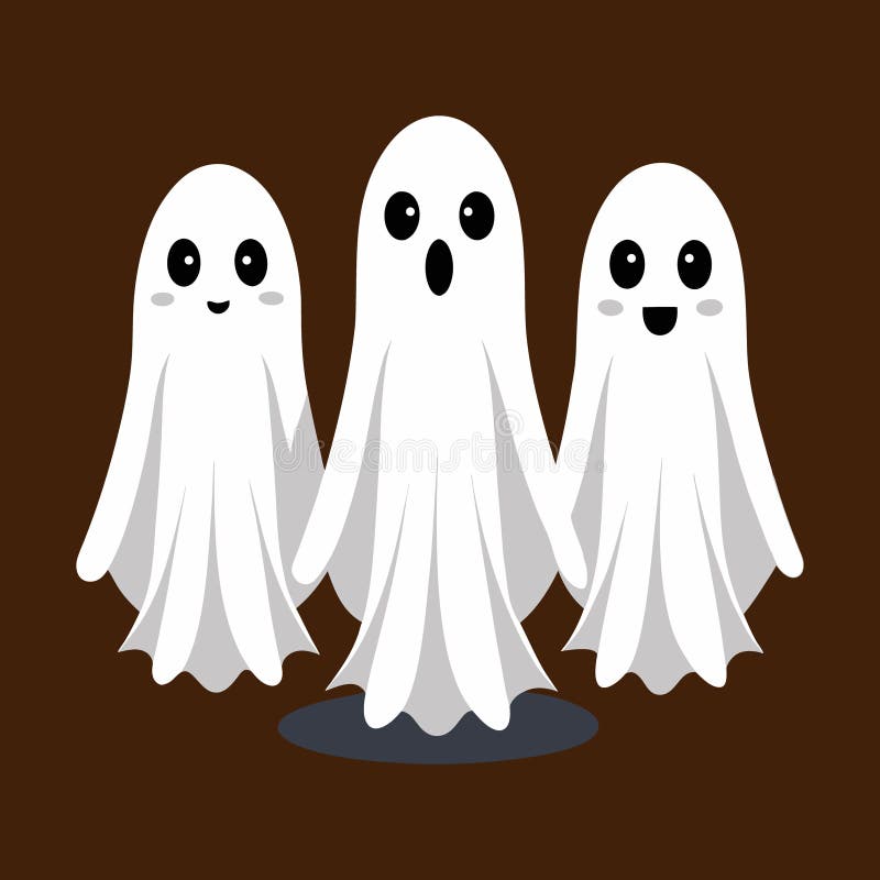 Friendly Halloween Ghosts Perfect for Kid-friendly Designs Stock Vector ...
