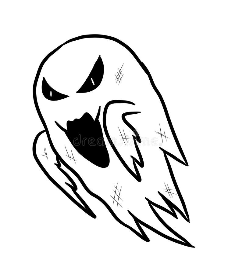 Cartoon Ghost Man on White Background Stock Illustration - Illustration ...