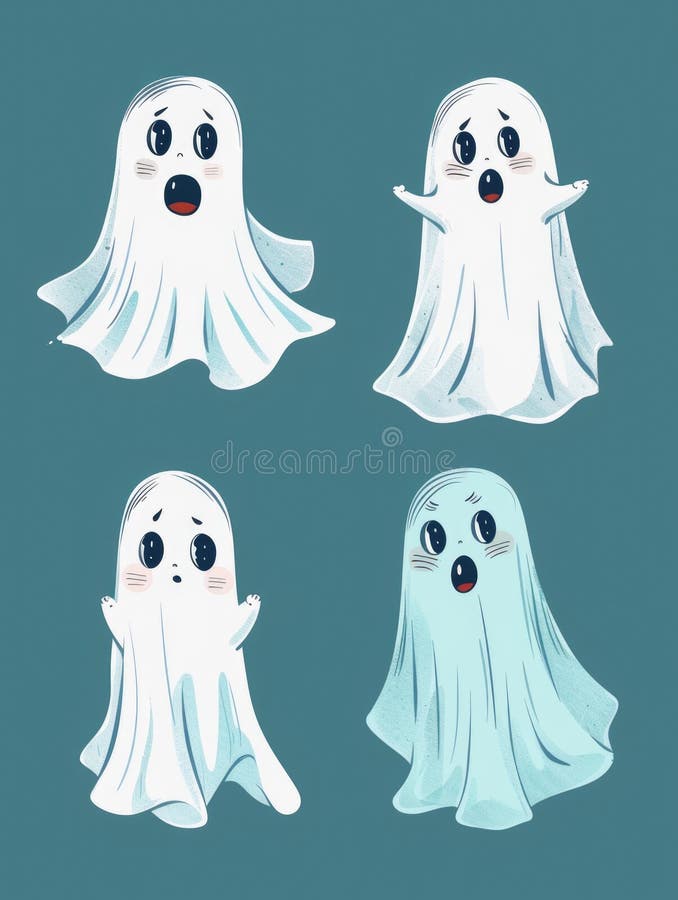 Cartoon ghosts stock illustration. Illustration of ghosts - 382517647
