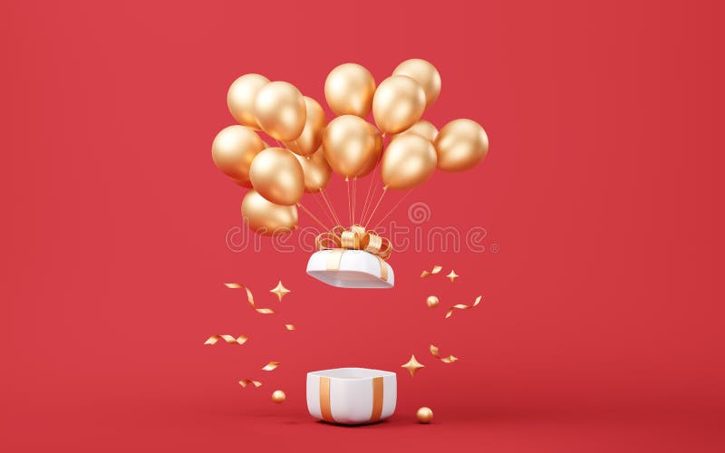Cartoon Gift Box, Festival Elements, 3d Rendering Stock Illustration ...