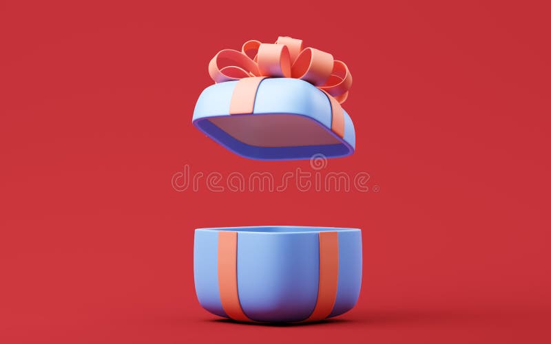 Cartoon Gift Box, Festival Elements, 3d Rendering Stock Illustration ...