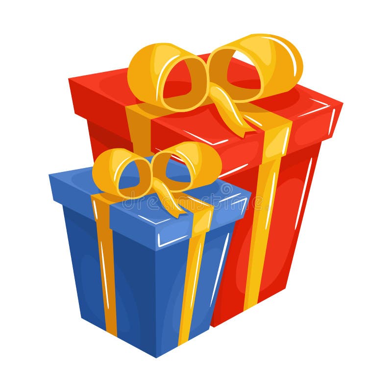 Cartoon of Gift Boxes for Birthday, Anniversary or Celebration Stock ...