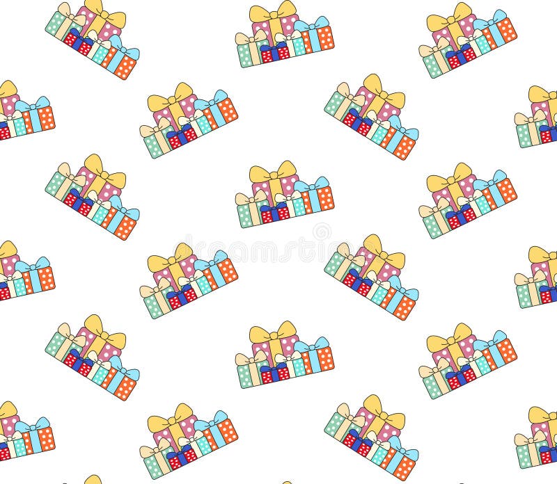 Cartoon gift boxes pattern stock vector. Illustration of celebration ...