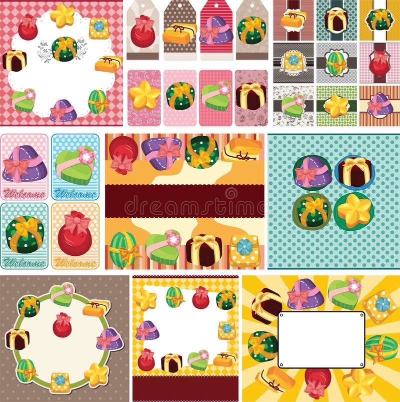 Cartoon gift card stock vector. Illustration of greeting - 19018106