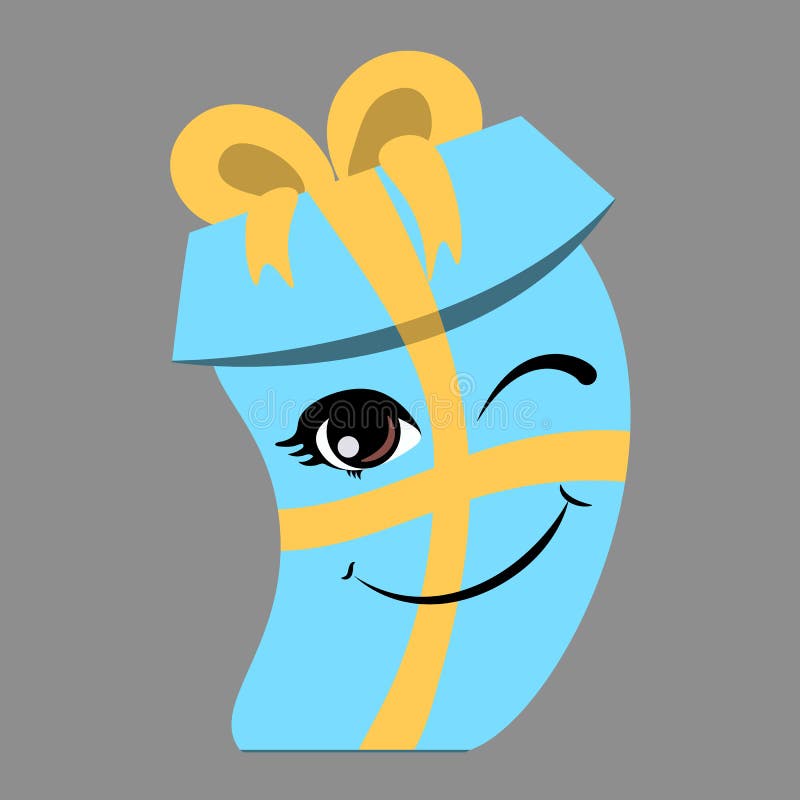 Cartoon Gift Winks and Smiles Stock Illustration - Illustration of ...