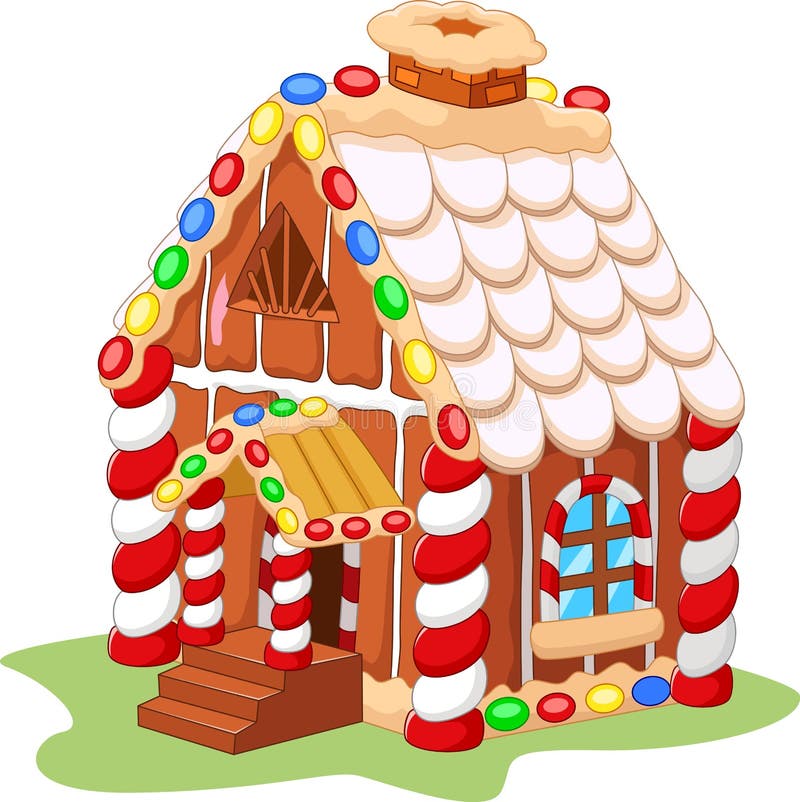 Cartoon gingerbread house stock vector. Illustration of cake - 55851837