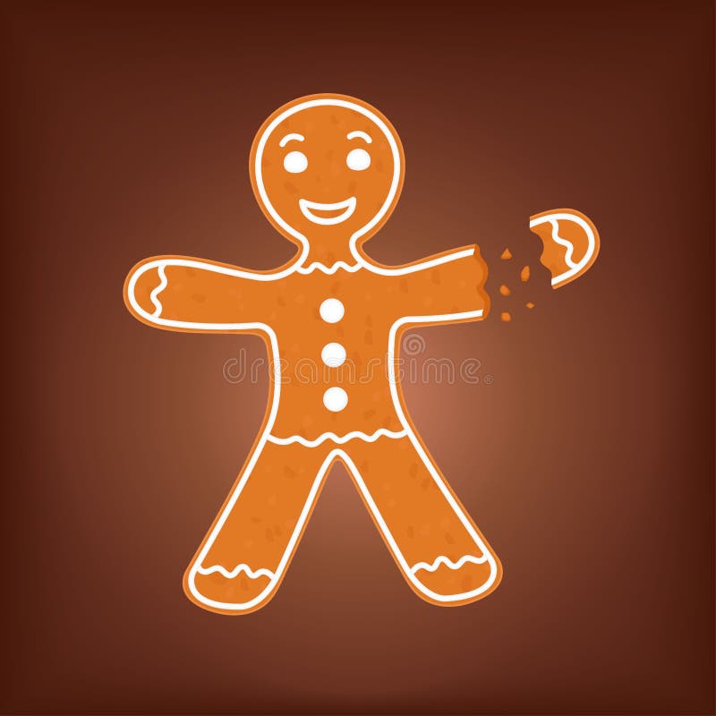 Cartoon Gingerbread Man with Bite or Broken Missing Arm. Funny ...